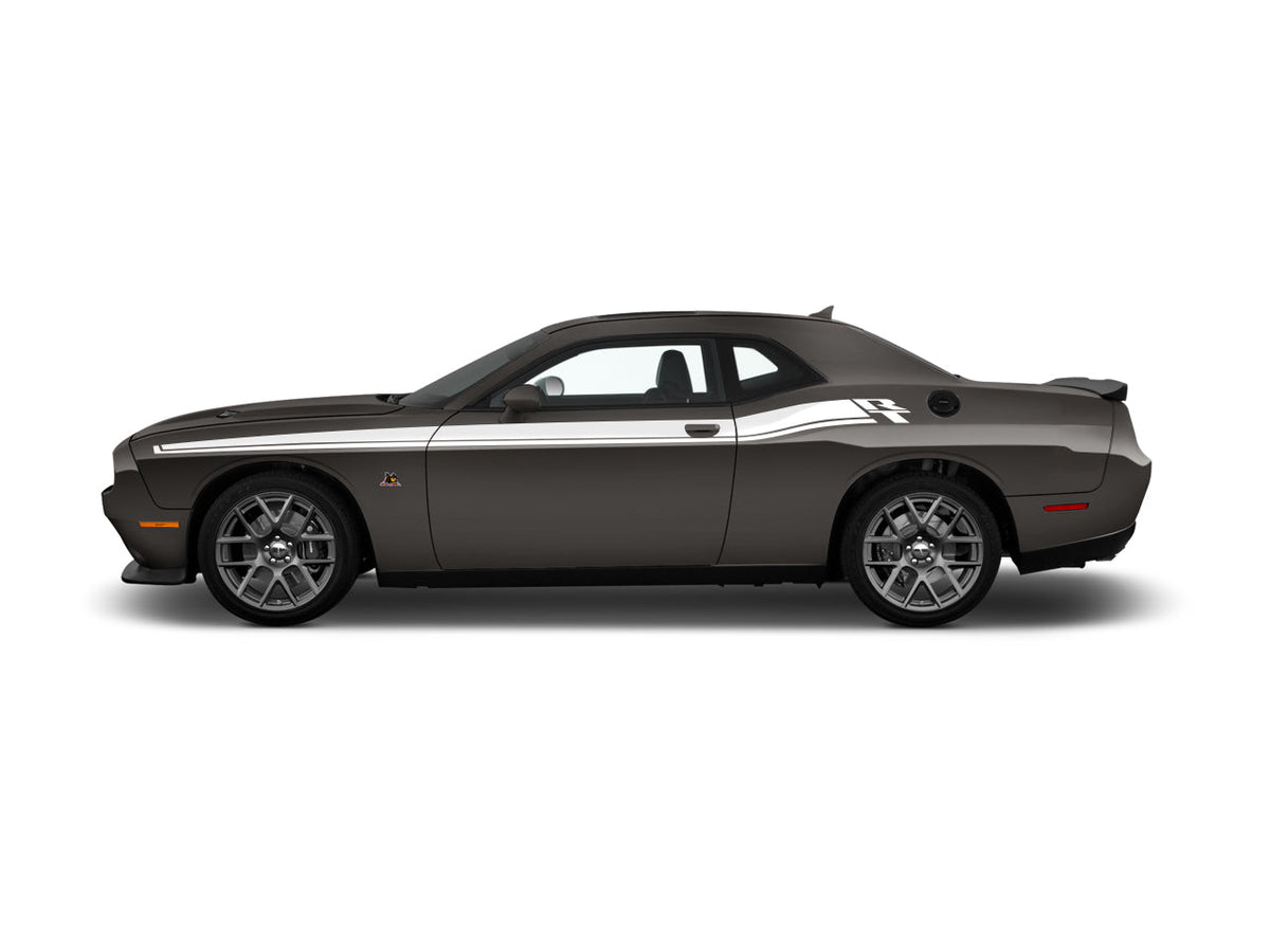 Double Stripes RT Lettering Vinyl Livery Kit Fits Dodge Challenger 201 ...