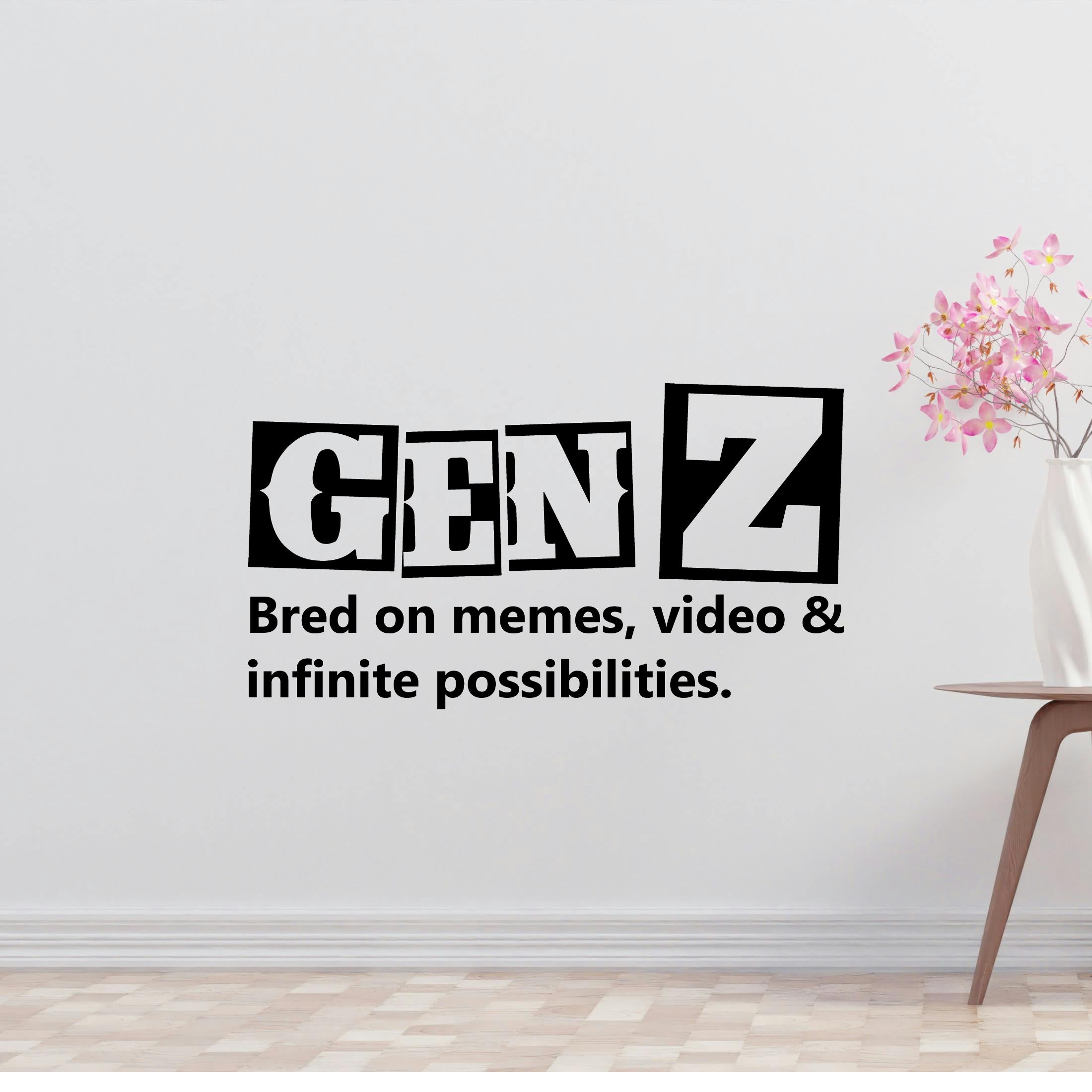 Gen Z Bred On Memes Removable Vinyl Decal for Interior Walls – Fusion ...